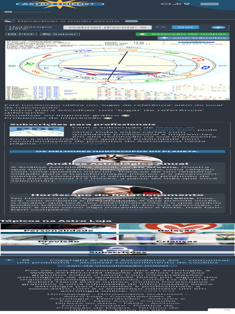 Astrologia Mapa Gratuito - Astrodienst 5 | PDF | Astrologia | Adivinhação