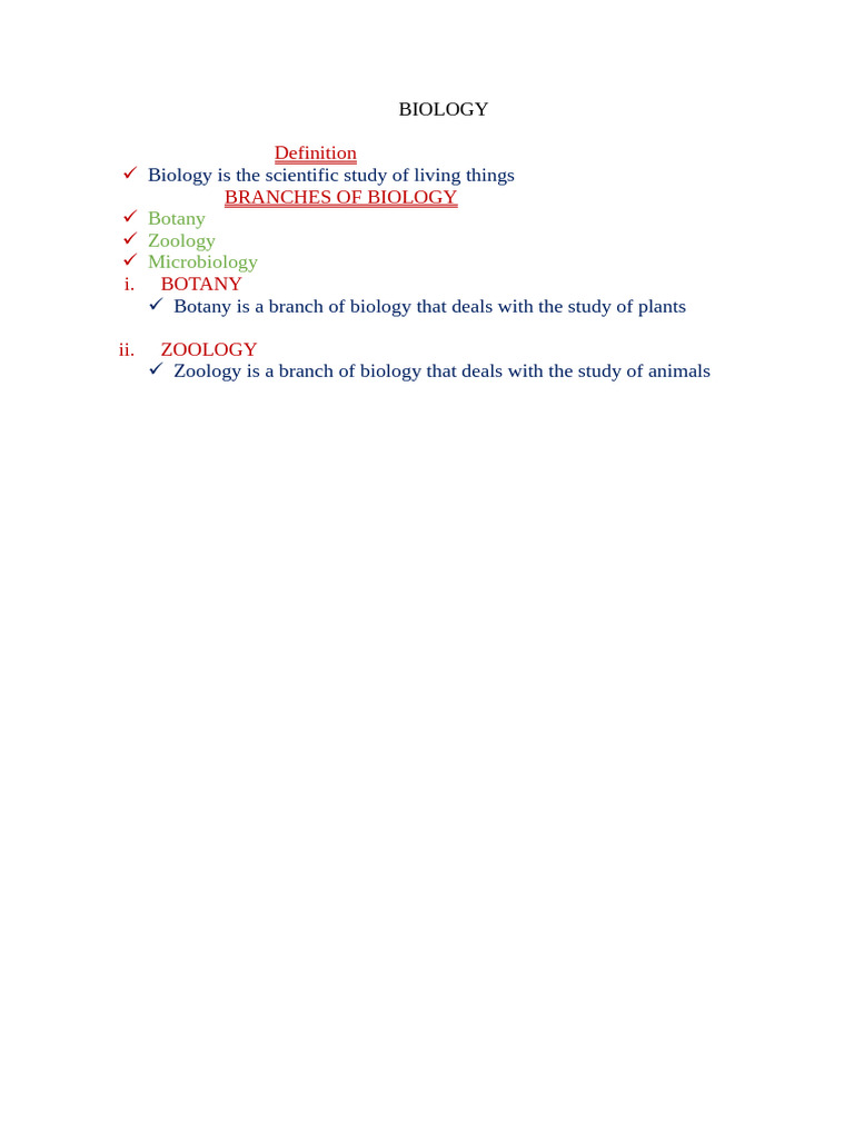 Overview of Biology and Its Branches | PDF