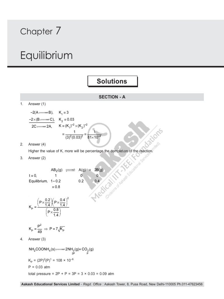 Equilibrium Solutions Assignment Guide | PDF | Buffer Solution | Ph
