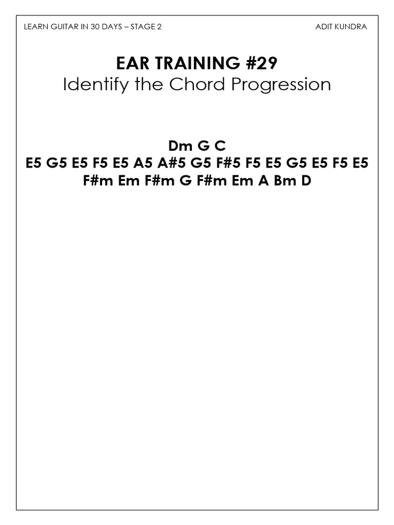 Ear Training: Chord Progressions | PDF