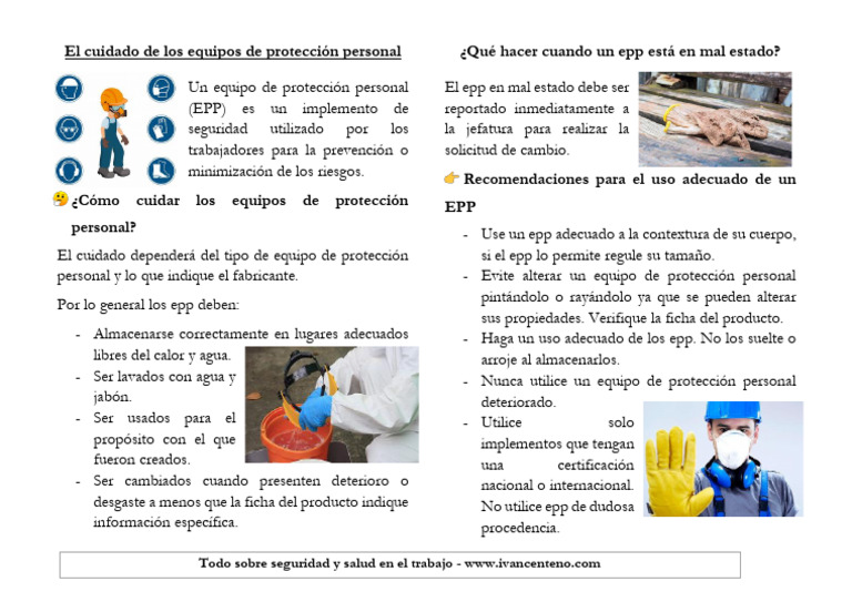 Cuidado de Los Equipos de Proteccion Personal | PDF