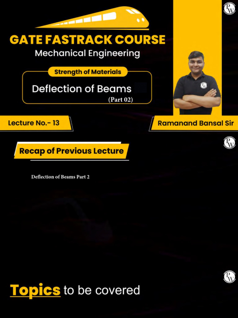 Deflection of Beams (Part 02) (Lec 13) _ Class Notes | PDF