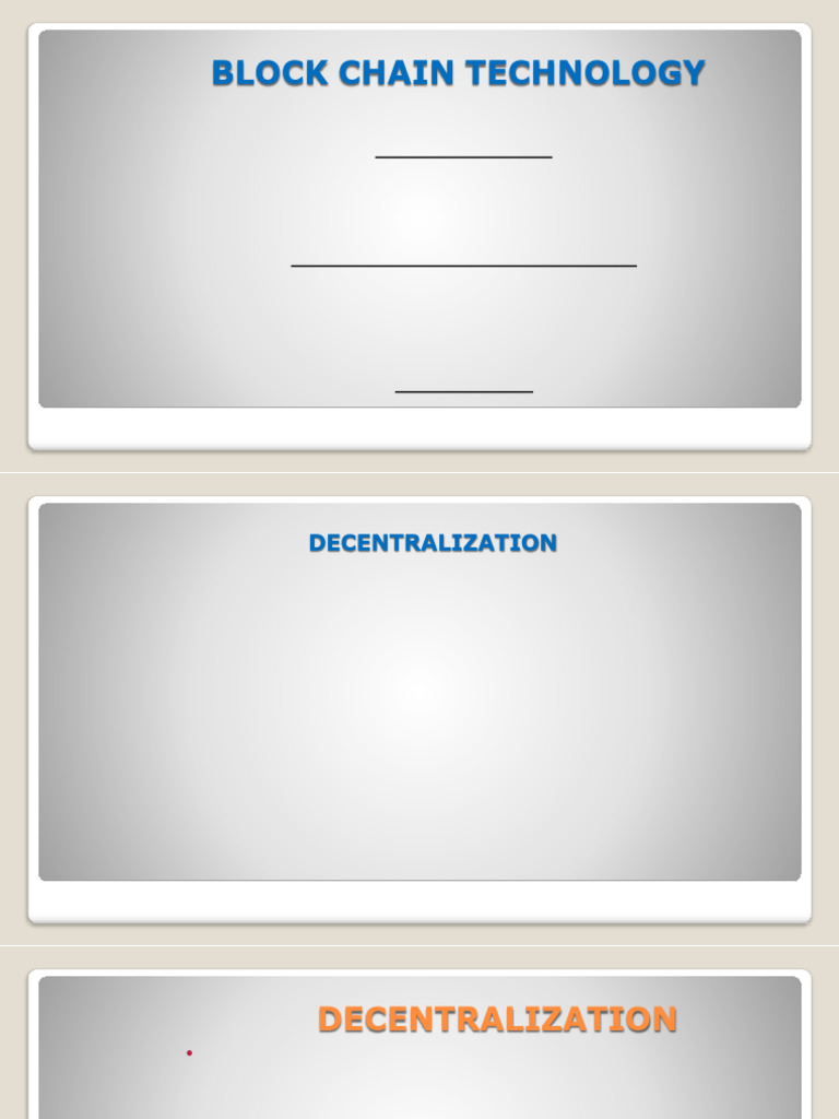 BT Decentralization M1 | PDF | Computing | Computer Science