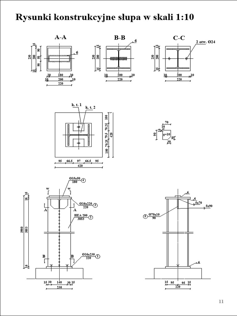 Rysunek Konstrukcyjny Słupa | PDF