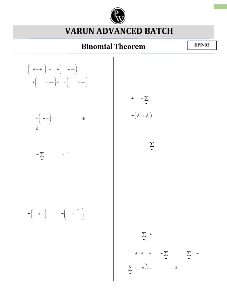 640bf573284bee0018050eb8_##_DPP-03_Binomial Theorem_Mathematics_Varun JEE Advance Batch_Abhishek ...