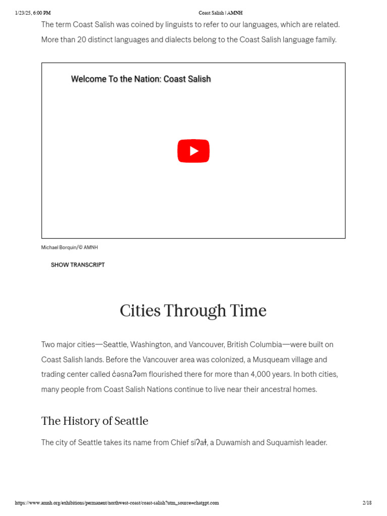 Coast Salish - AMNH | PDF