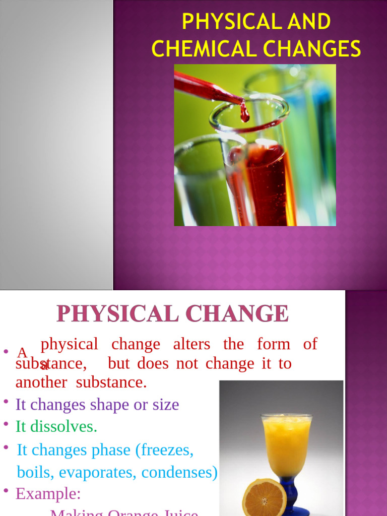 Physical and Chemical Change | PDF