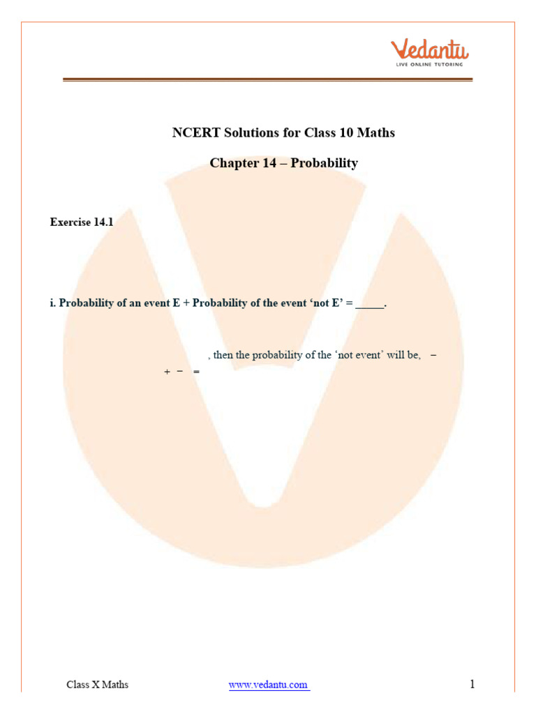 Ncert Solutions Class 10 Maths Chapter 15 Probability | PDF | Playing ...