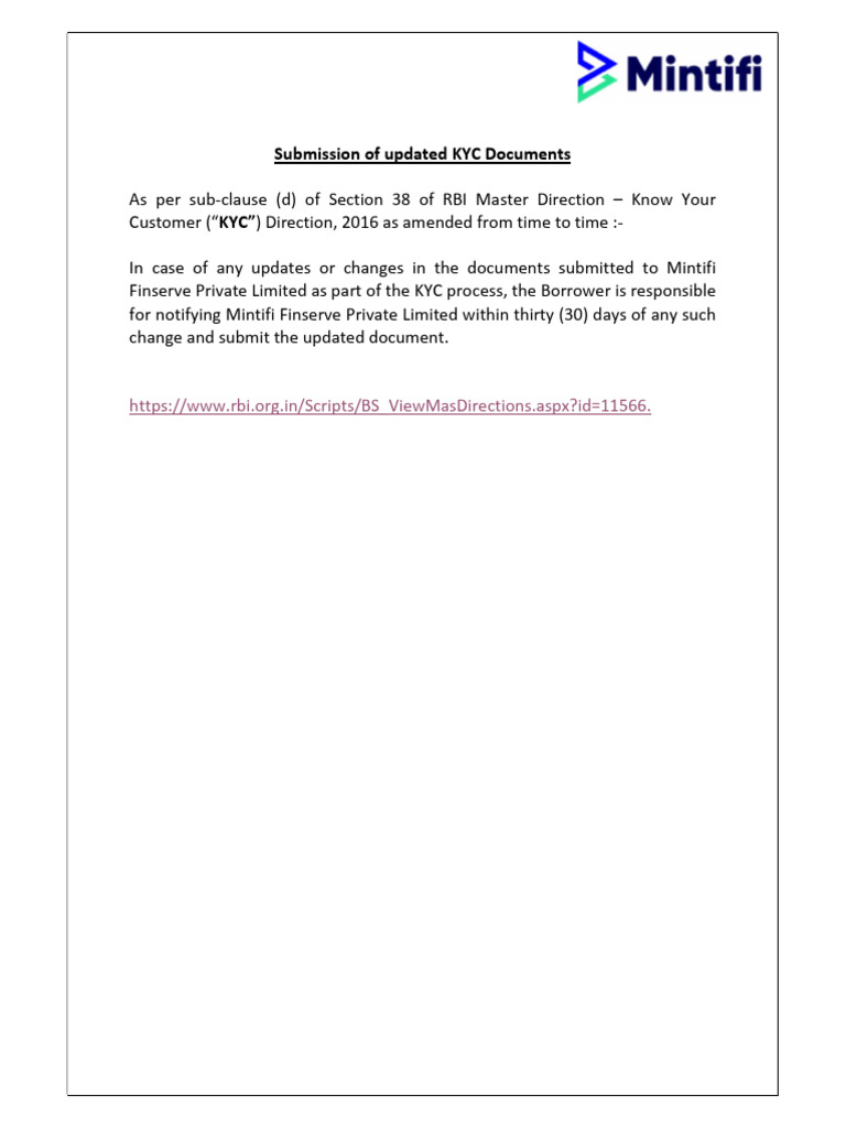 Submission of Updated KYC Documents | PDF