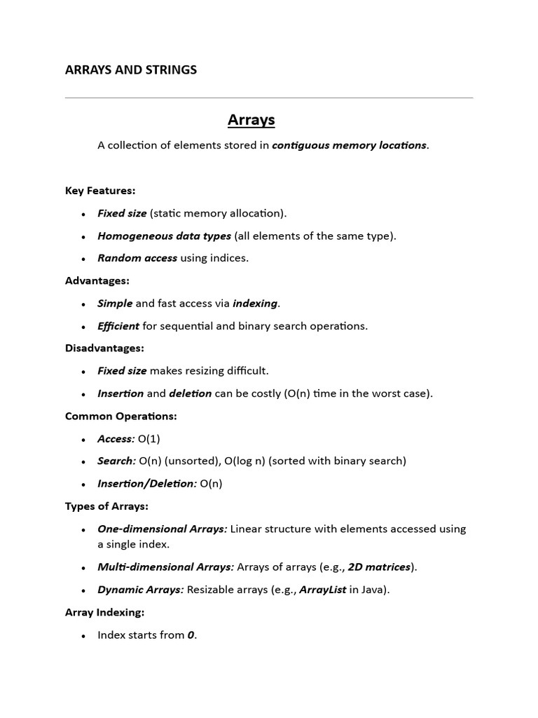 ARRAYS AND STRINGS | PDF