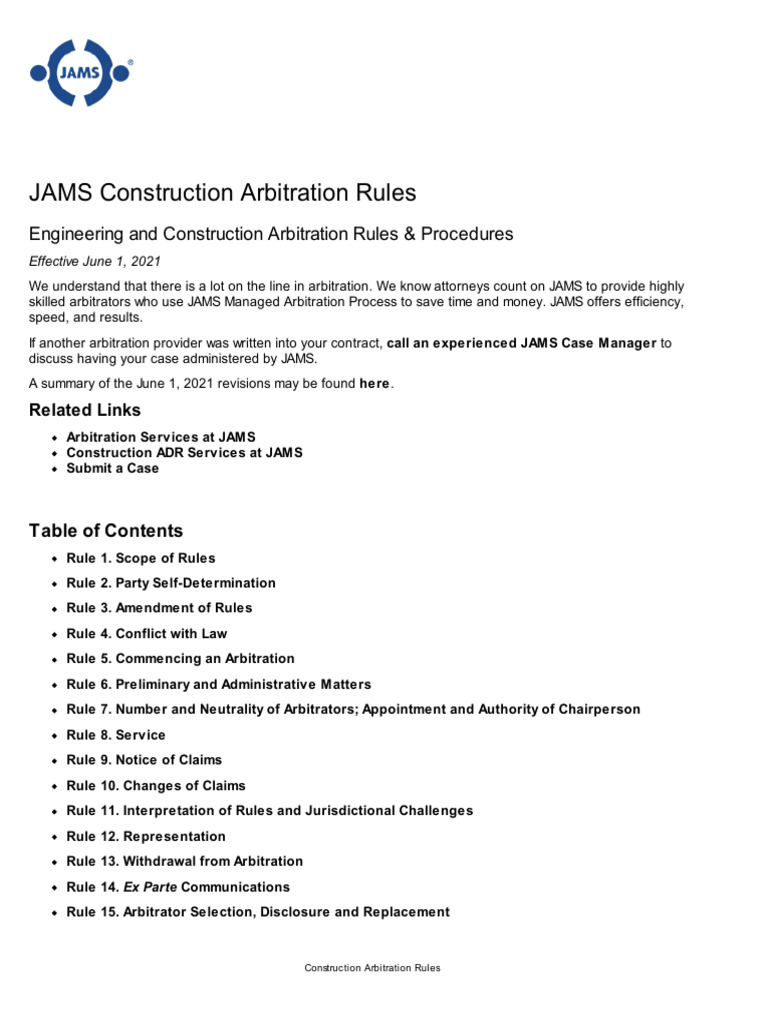 Construction Arbitration Rules | PDF | Subpoena Duces Tecum | Arbitration