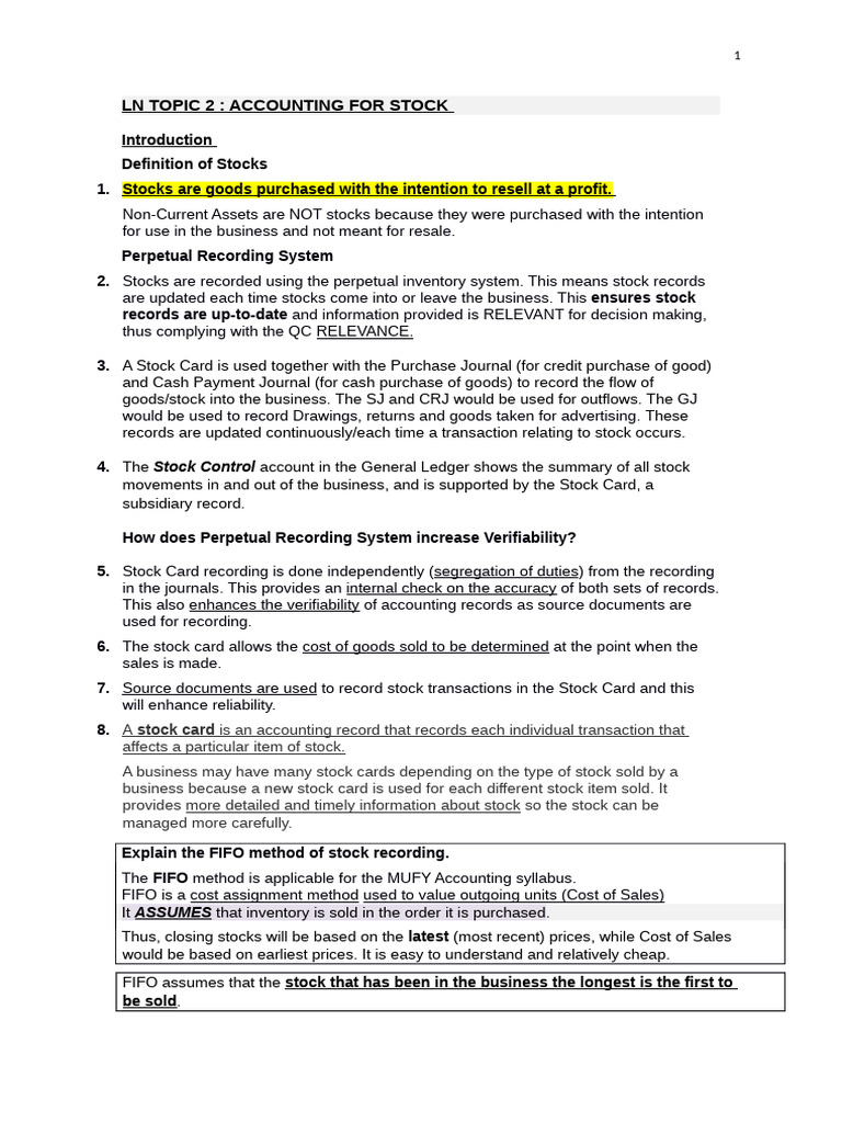 Week_2_Topic_2_Accounting_for_Stock_LN.docx | PDF | Debits And Credits ...
