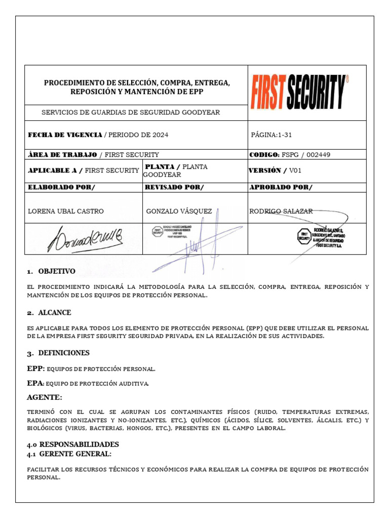 Gestión de EPP en First Security | PDF