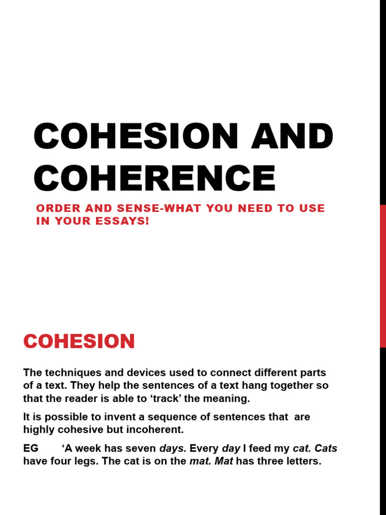 Cohesion and Coherence | PDF | Grammar | Linguistics