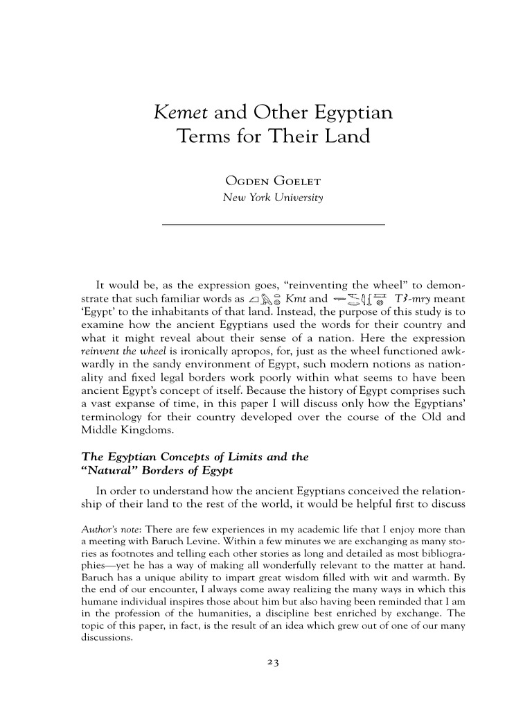 Egyptian Terms for Their Land Explained | PDF | Ancient Egypt