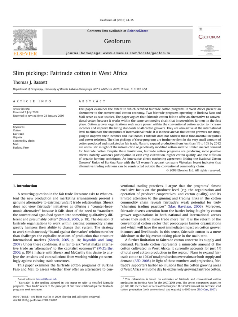 Fairtrade Cotton Challenges in Africa | PDF | Fair Trade | Cotton