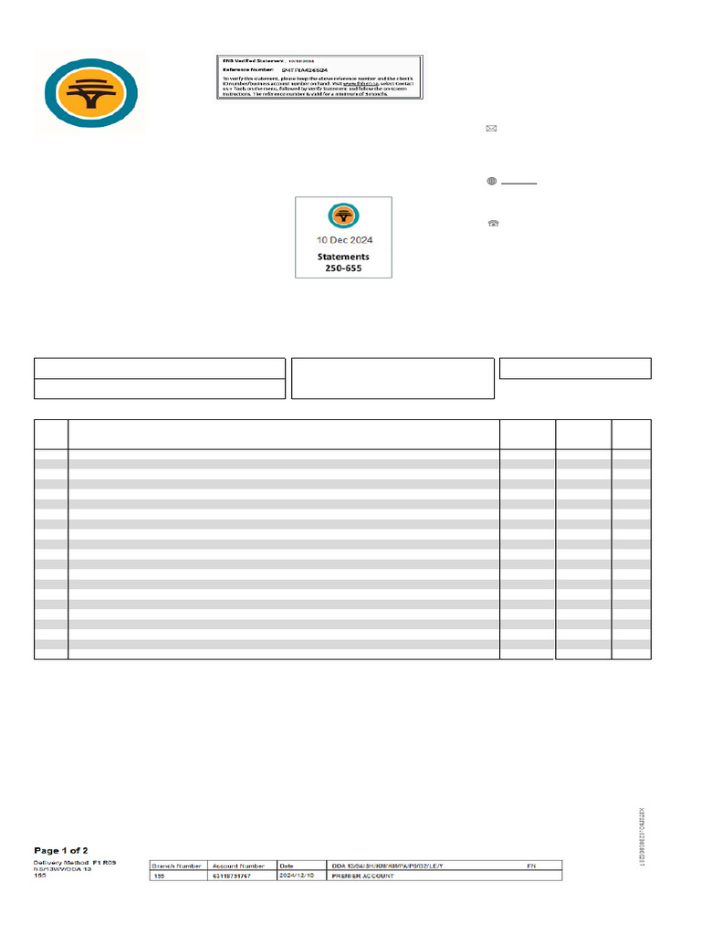 FNB Bank Statement September To October 2024 - Annelise J Turnbull Pg.1 ...