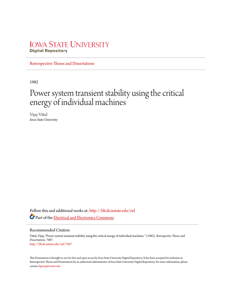 Power System Transient Stability Using T | PDF | Stability Theory | System