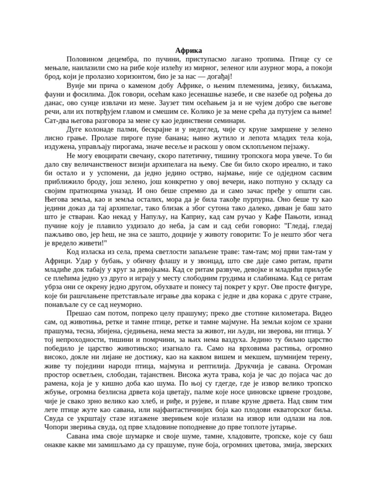 Afrika-Putopis Tekst | PDF