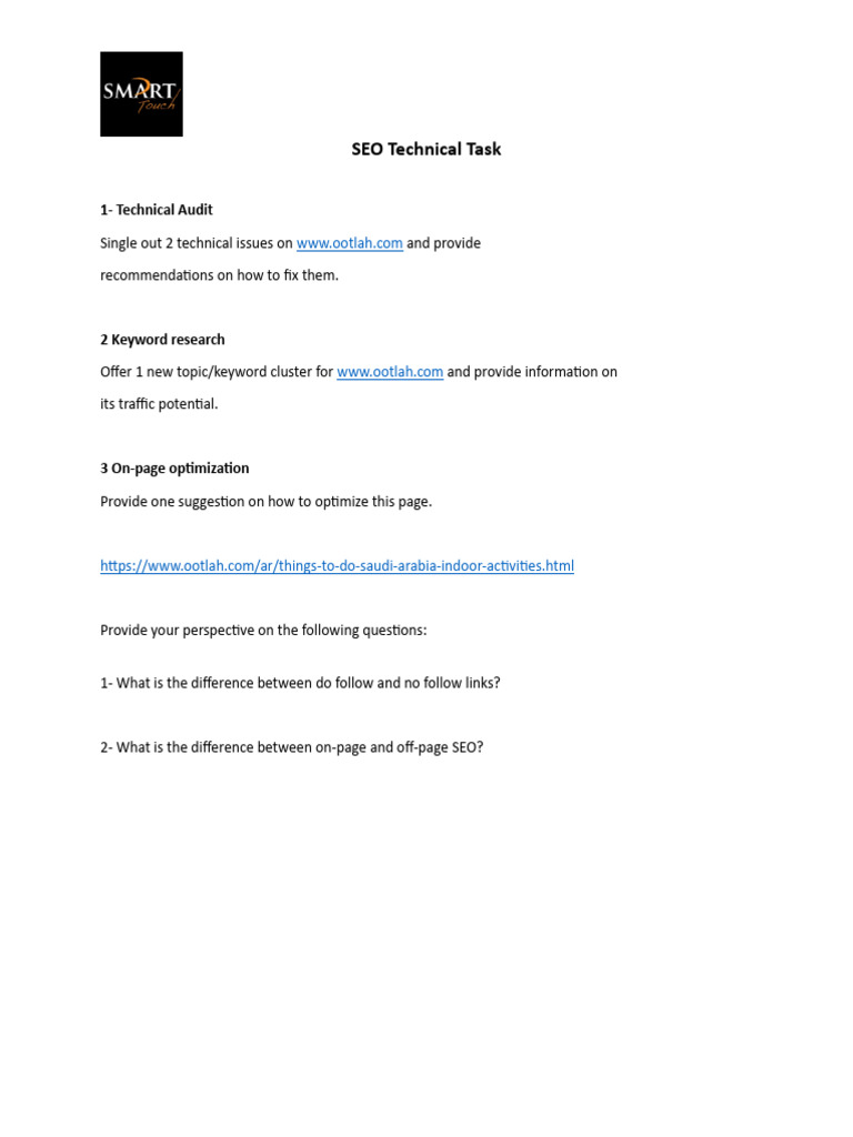 SEO Technical Task | PDF