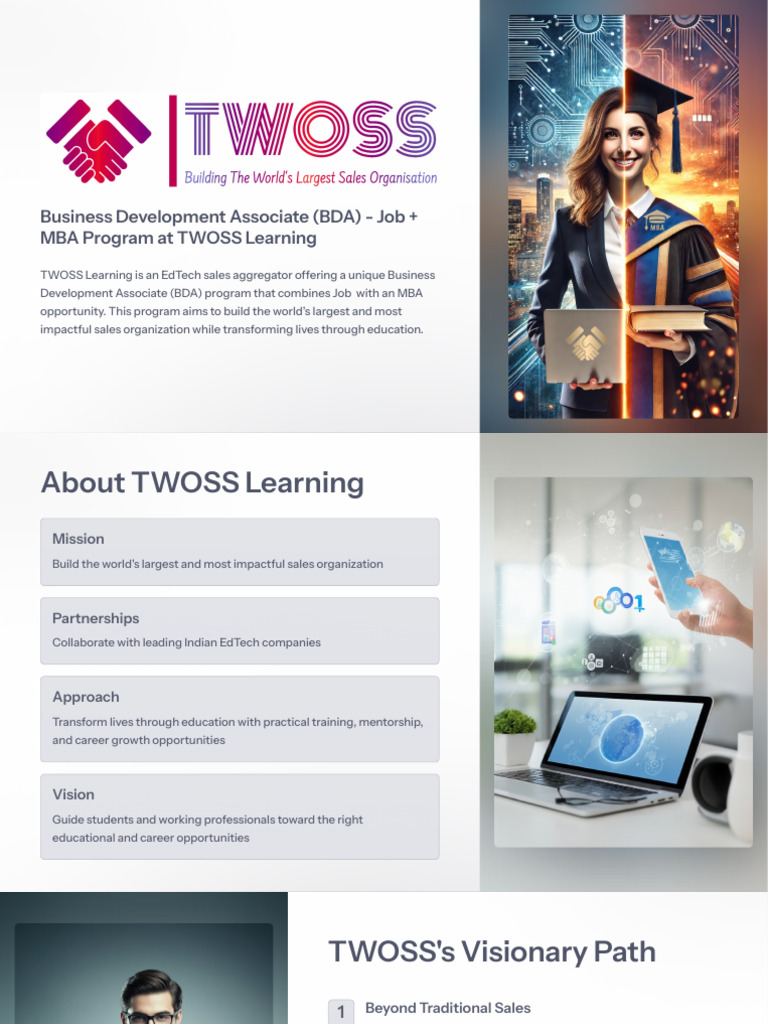 Business Development Associate BDA Job MBA Program at TWOSS Learning ...
