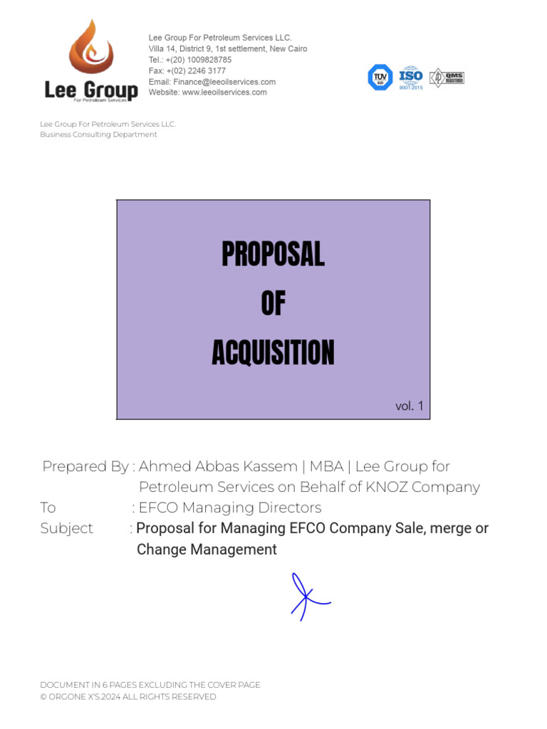 Signed POA EFCO LEEGROUP KNOZ Vol.1 | PDF | Mergers And Acquisitions ...