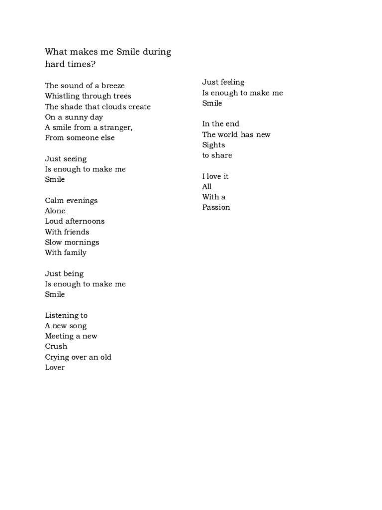 What Makes Me Smile? | PDF