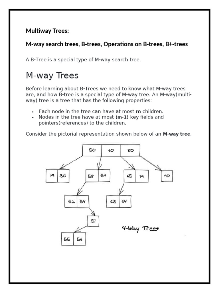 Understanding M-way Trees and B-trees | PDF | Computer Data ...