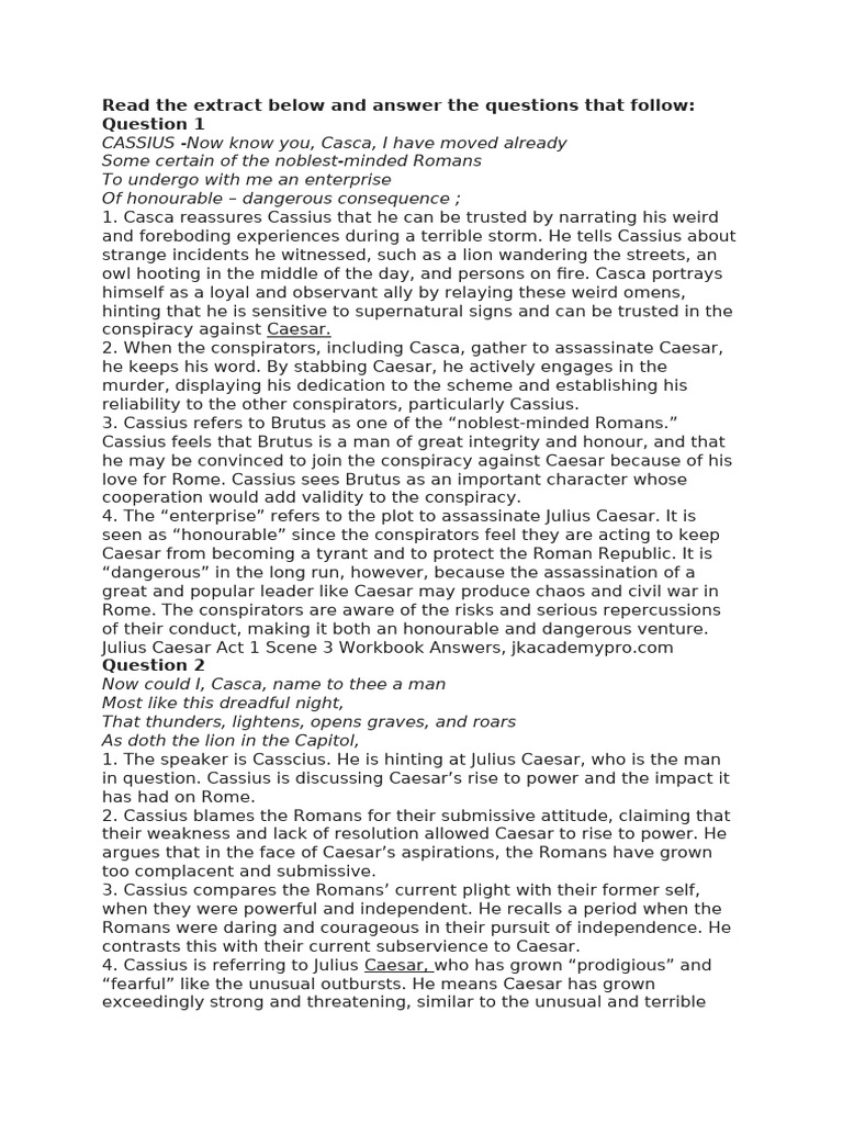Julis Caesar Act 1 Scene 3 | PDF | Julius Caesar