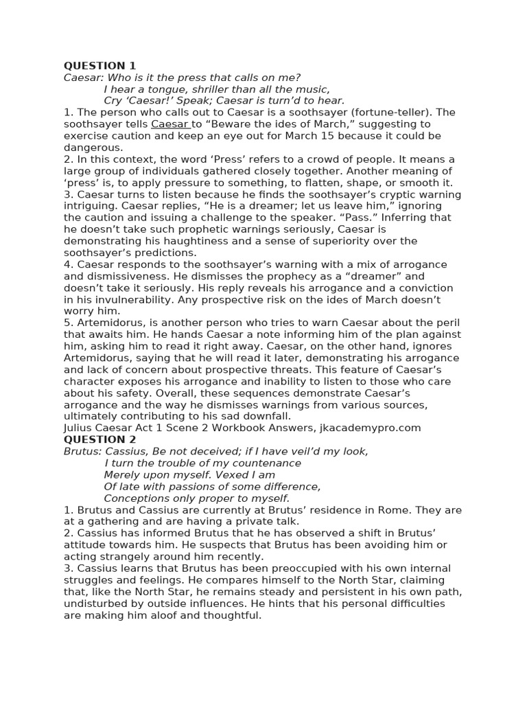 Julis Caesar Act 1 Scene 2 | PDF | Aeneas | Julius Caesar