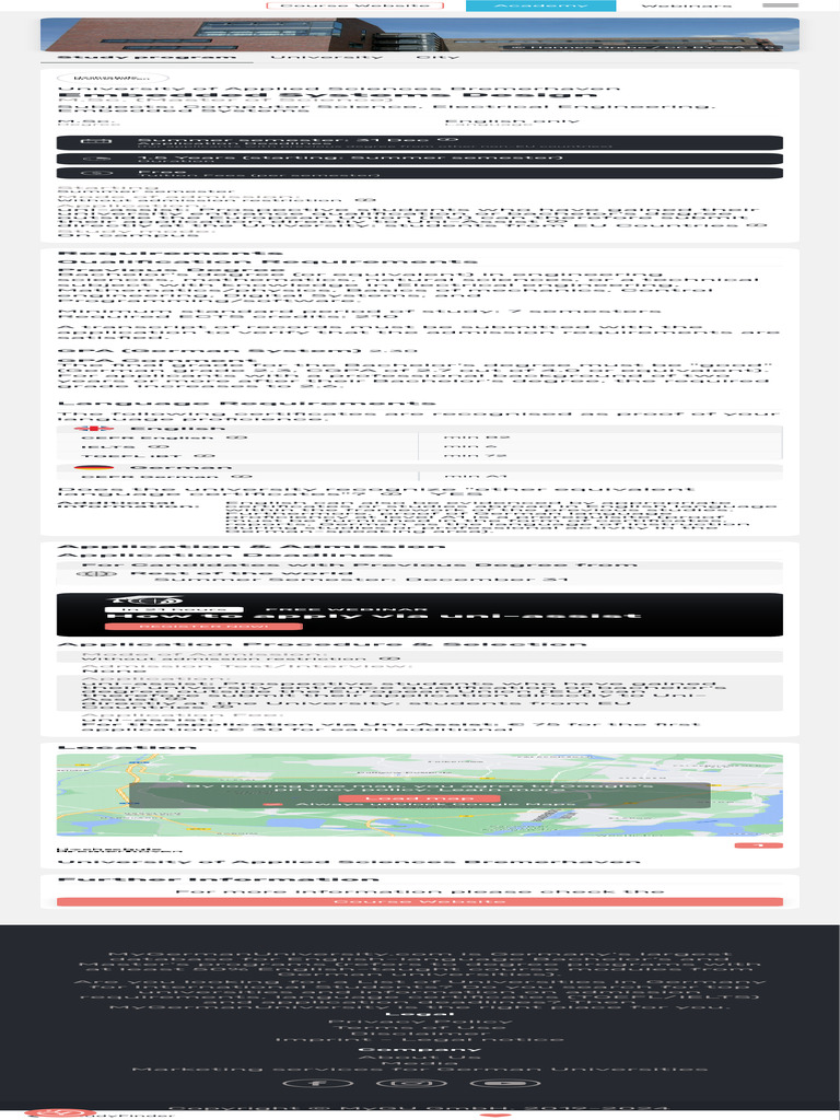 MSC Embedded Systems Design HS Bremerhaven | PDF | Academic Degree | Bachelor's Degree