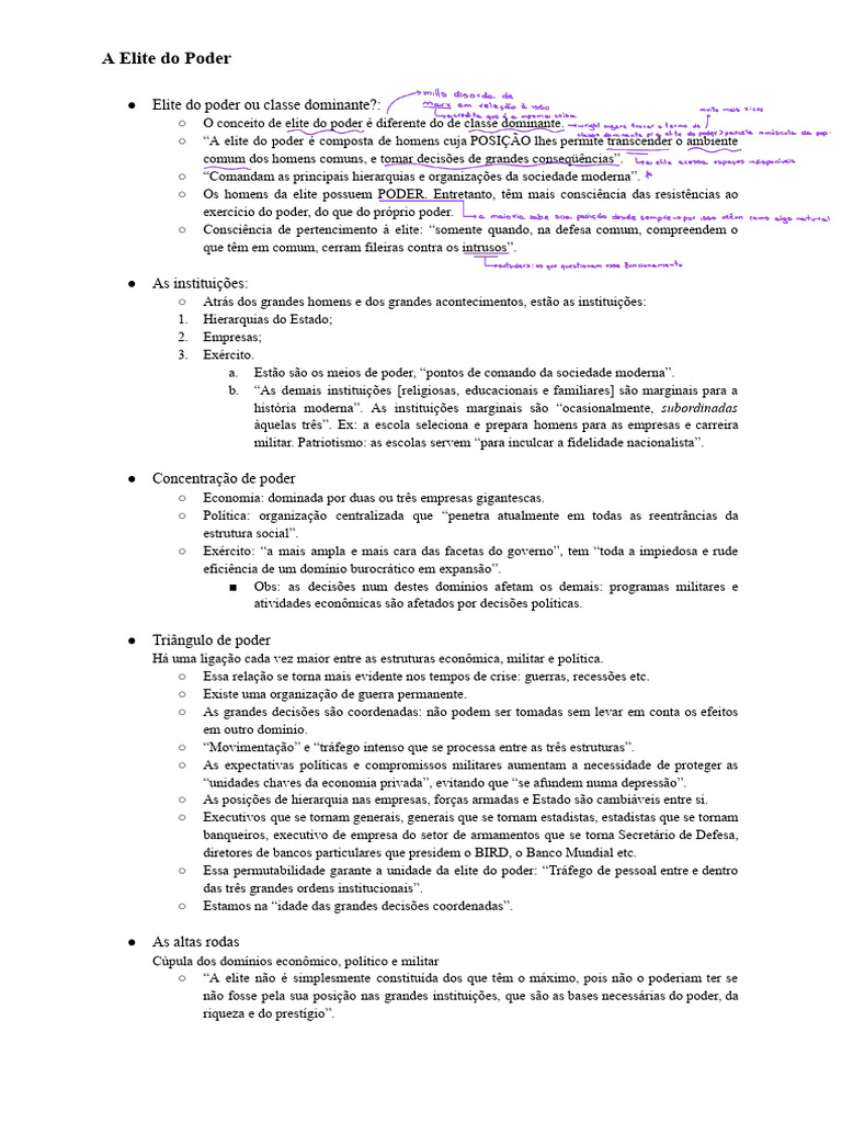 A Elite Do Poder C Wright Mills - 240916 - 012504 | PDF | Economia | Estado