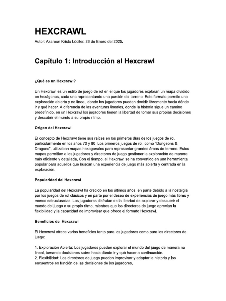 Hexcrawl _ Juegos de Rol _ Capítulos 1 y 2 de 7 | PDF