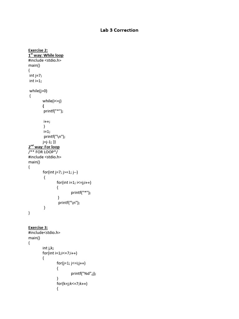 Lab 3 Correction | PDF | Computer Standards | Computer Science
