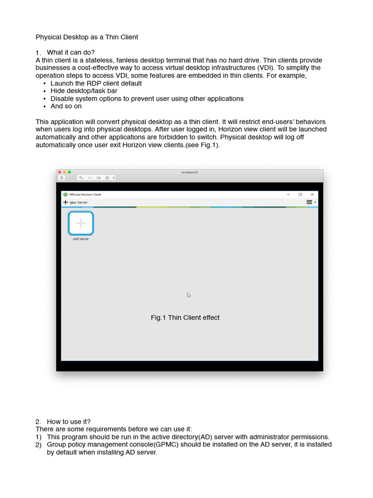 Physical Desktop As A Thin Client | PDF | Group Policy | Windows Registry