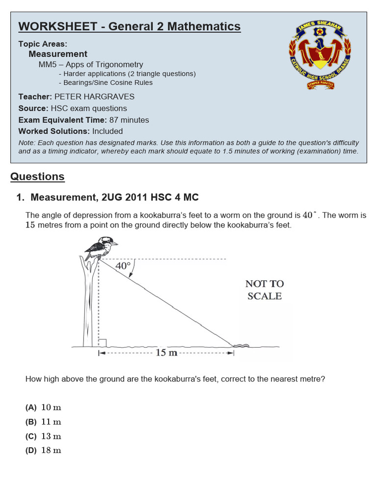 Application of Trigonometry | PDF | Sine | Triangle