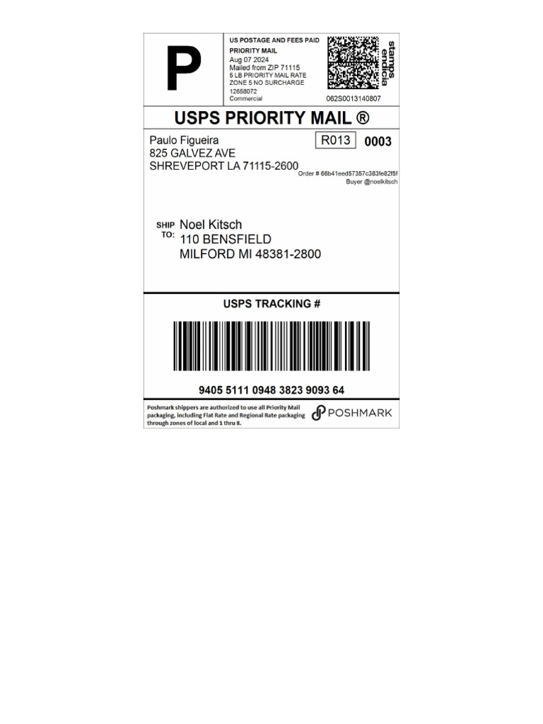Pre-Paid Mailing Label | PDF