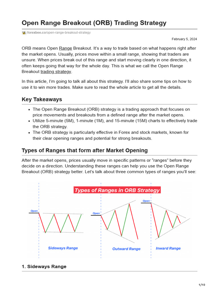 Open Range Breakout ORB Trading Strategy | PDF | Order (Exchange ...