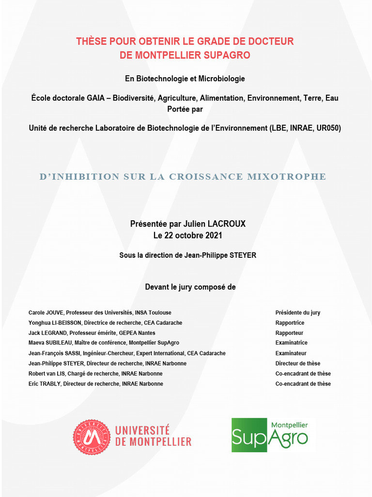Inhibition de la croissance des microalgues | PDF | Méthanisation | Biogaz