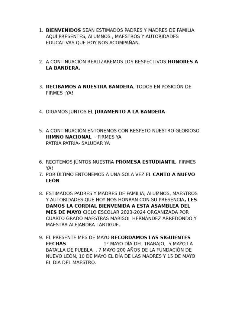 Programa Asamblea de Mayo 2024 | PDF | México