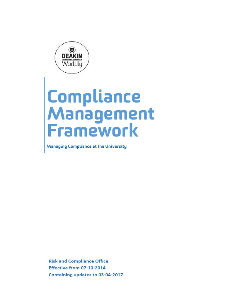 Compliance Management Framework | PDF | Risk | Risk Management