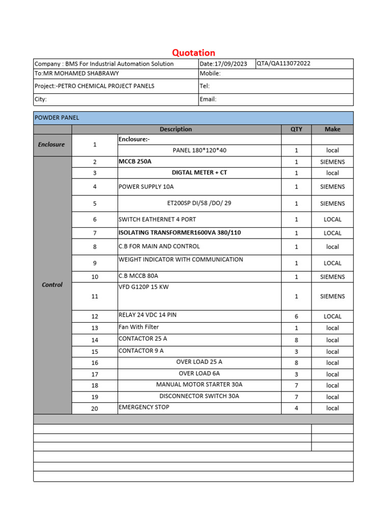 POWDER PANEL | PDF | Electrical Equipment | Electrical Components