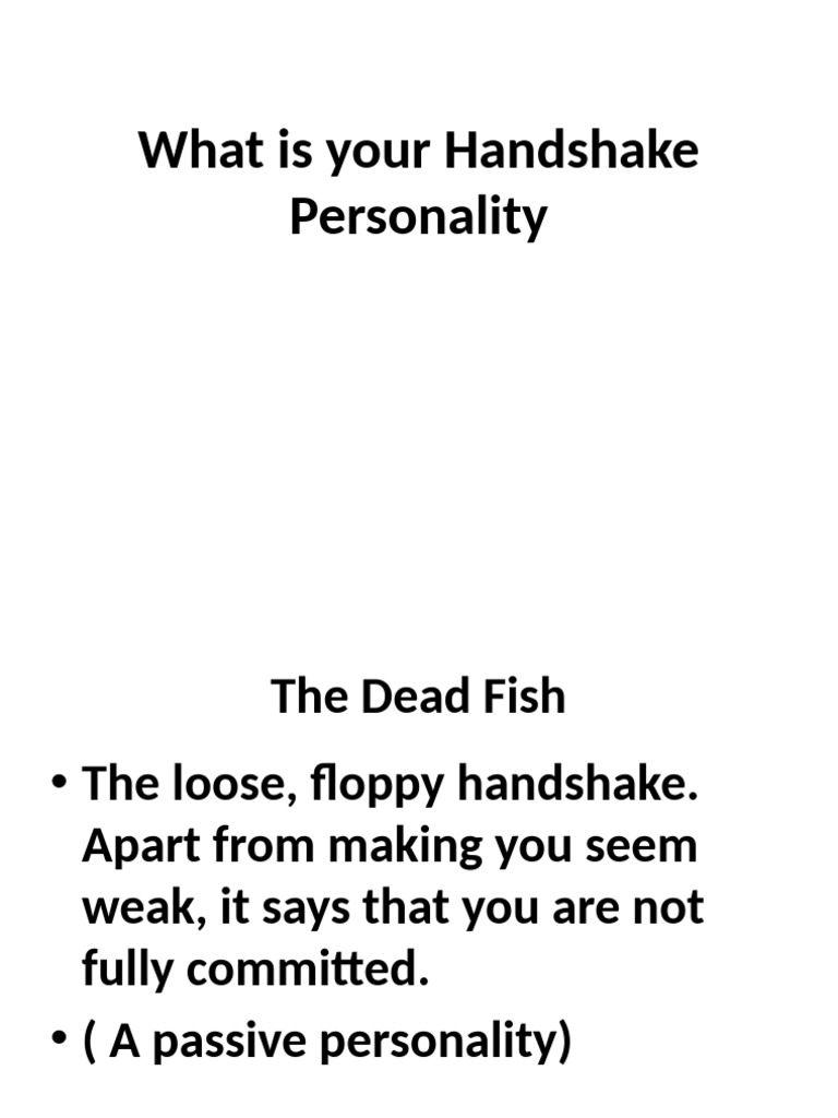 What Is Your Handshake Personality | PDF
