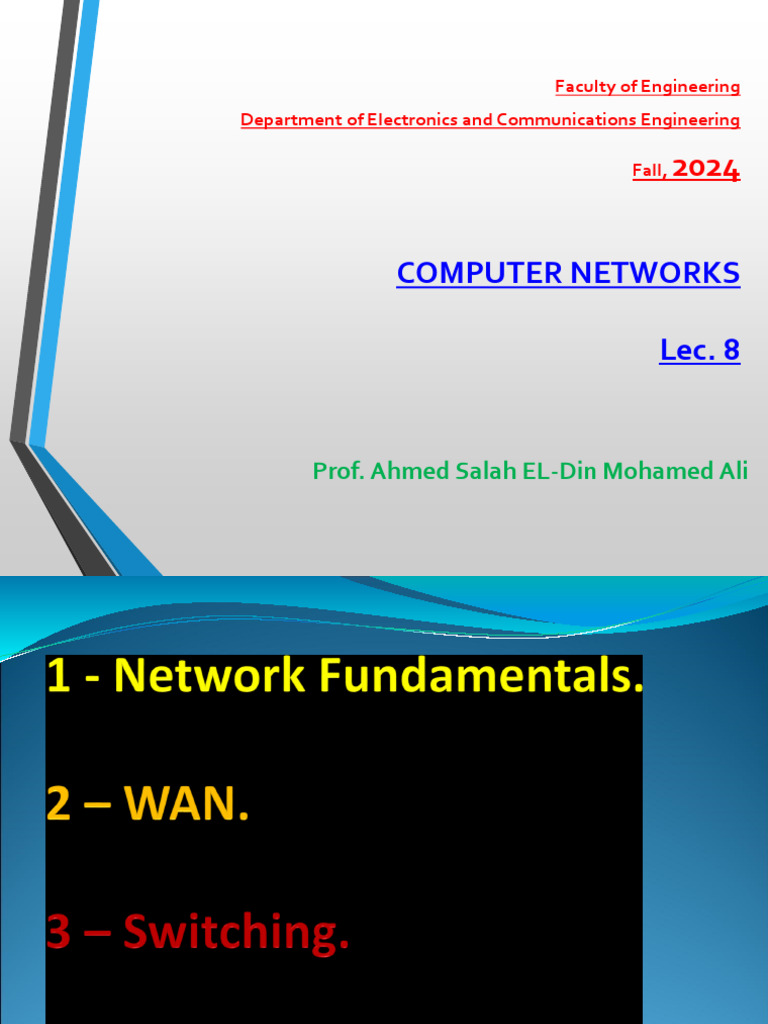 Network. Fall 2024 Lec. 8 | PDF | Local Area Network | Computer Network