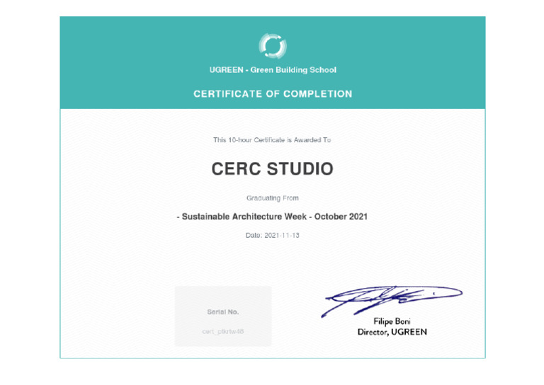 Certificate of Completion For Sustainable Interior Design Week ...
