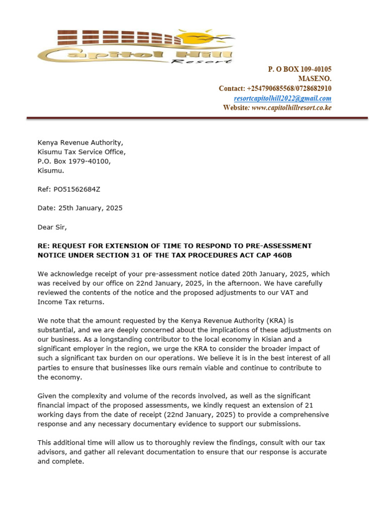 KRA Compliance Response LETTER | PDF | Taxes | Economies