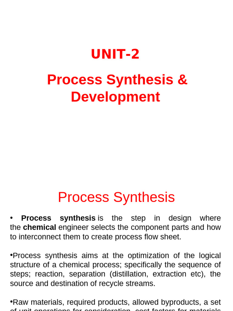 Unit 3 Process Synthesis | PDF | Chemical Reactor | Chlorine