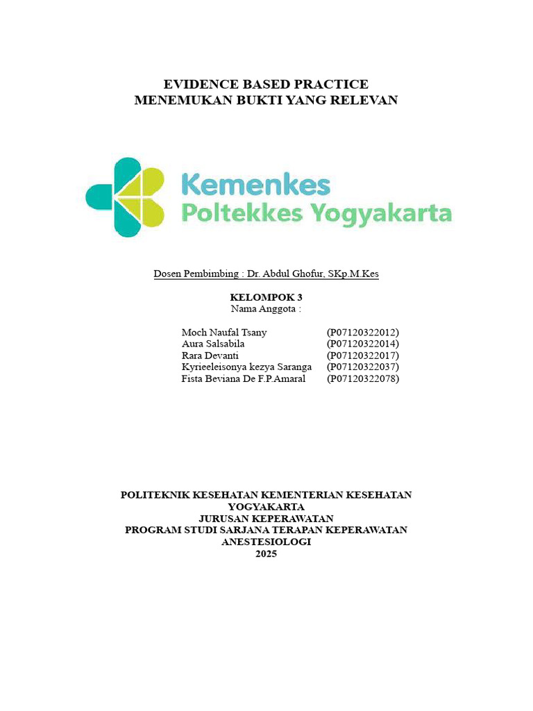 EBP_Kelompok 3_RCT | PDF | Anesthesia | Health Care