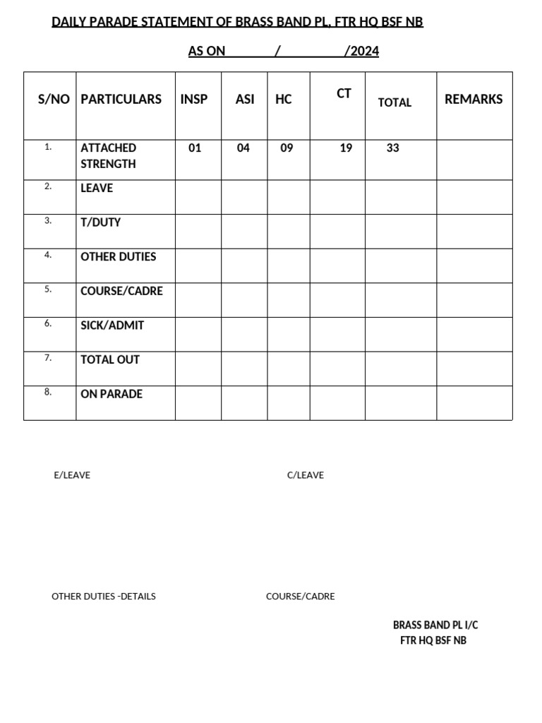 Daly Parade Statement | PDF