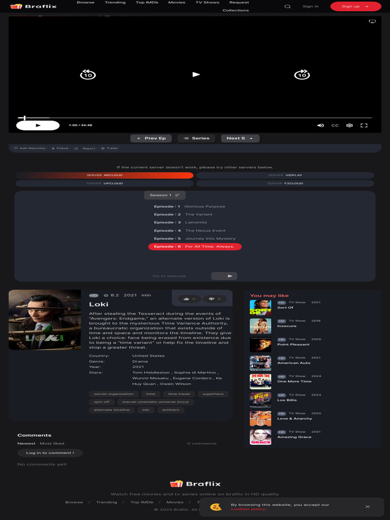Braflix - watch Movies and tv series online Free | PDF | Loki